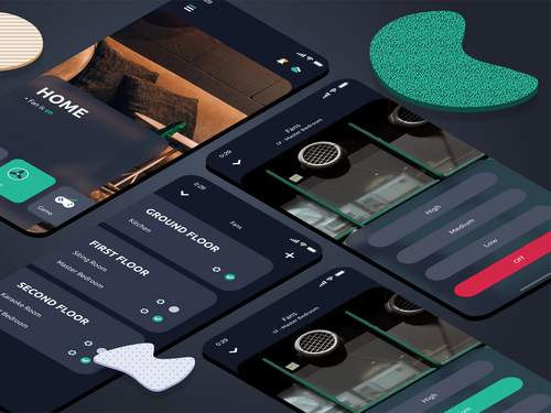 智能家居风扇手机用户界面 FDUI素材 - PNG派