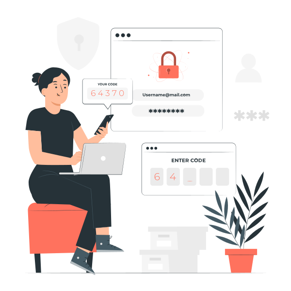 双因素身份验证矢量svg插画 - PNG派